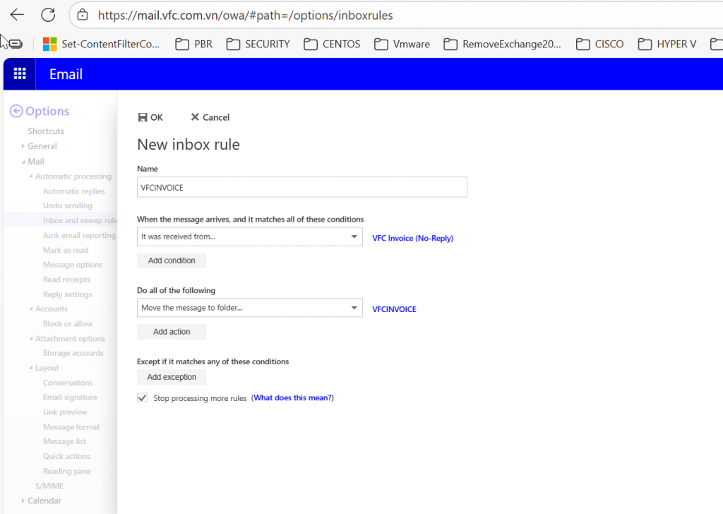 HƯỚNG DẪN TẠO FOLDER + RULES TRONG OUTLOOK & OUTLOOK WEB (OWA) - IT ...