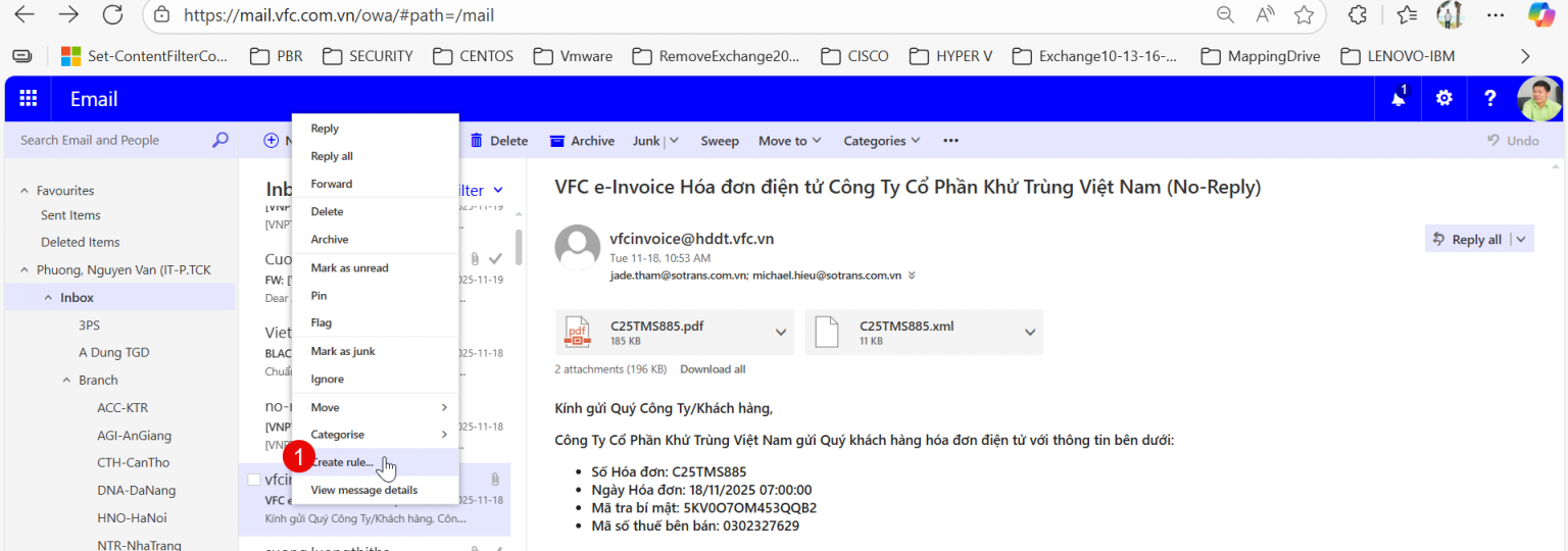 HƯỚNG DẪN TẠO FOLDER + RULES TRONG OUTLOOK & OUTLOOK WEB (OWA) - IT ...